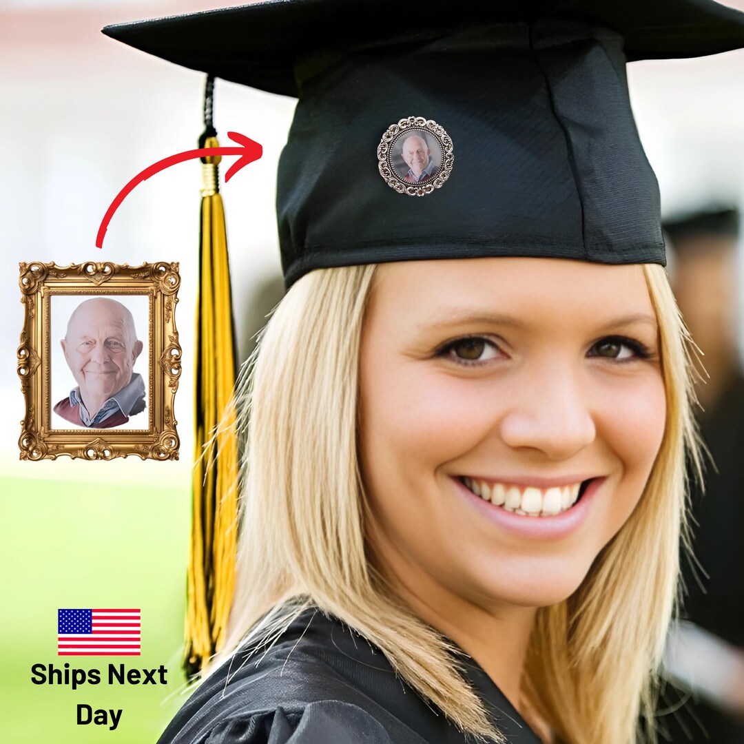 Custom Graduation Pin With Memorial Photo Charm Unique Grad Gifts ...