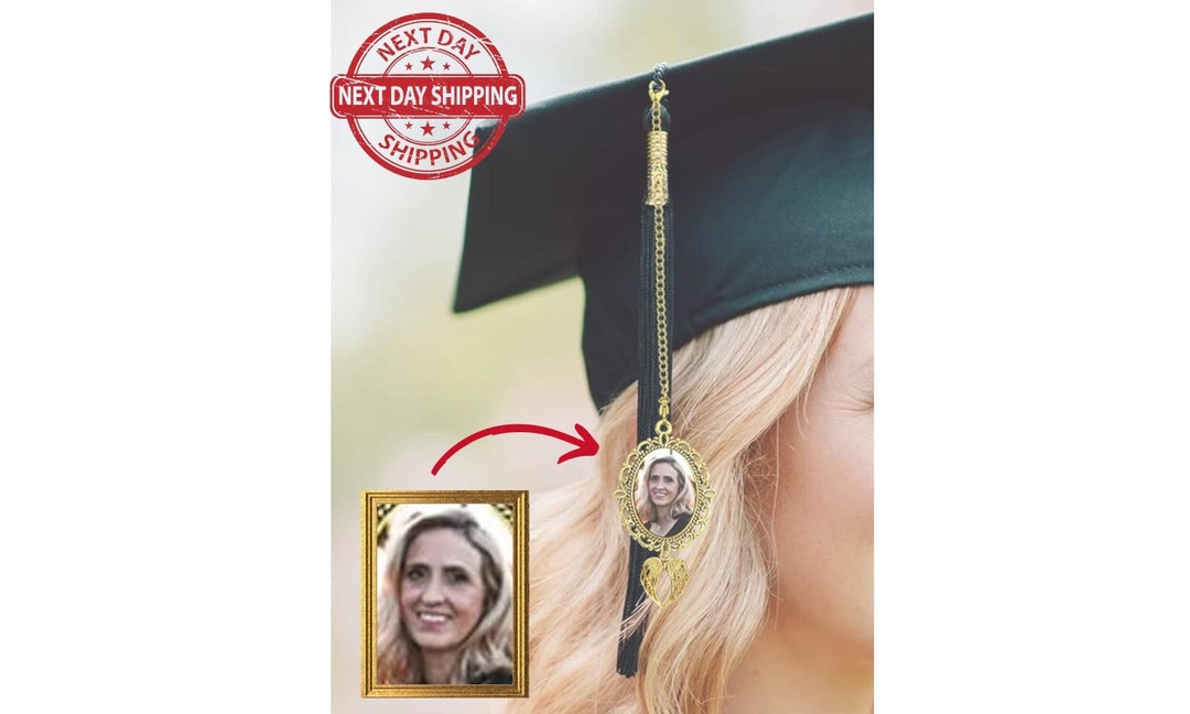 Custom Graduation Tassel With Memorial Photo Charm - Personalized Angel ...
