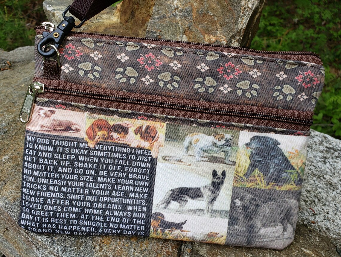 Dog Themed Medium Wallet with detachable adjustable strap | Etsy