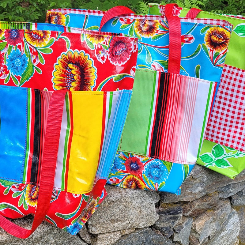 Oilcloth Tote Bag - Etsy