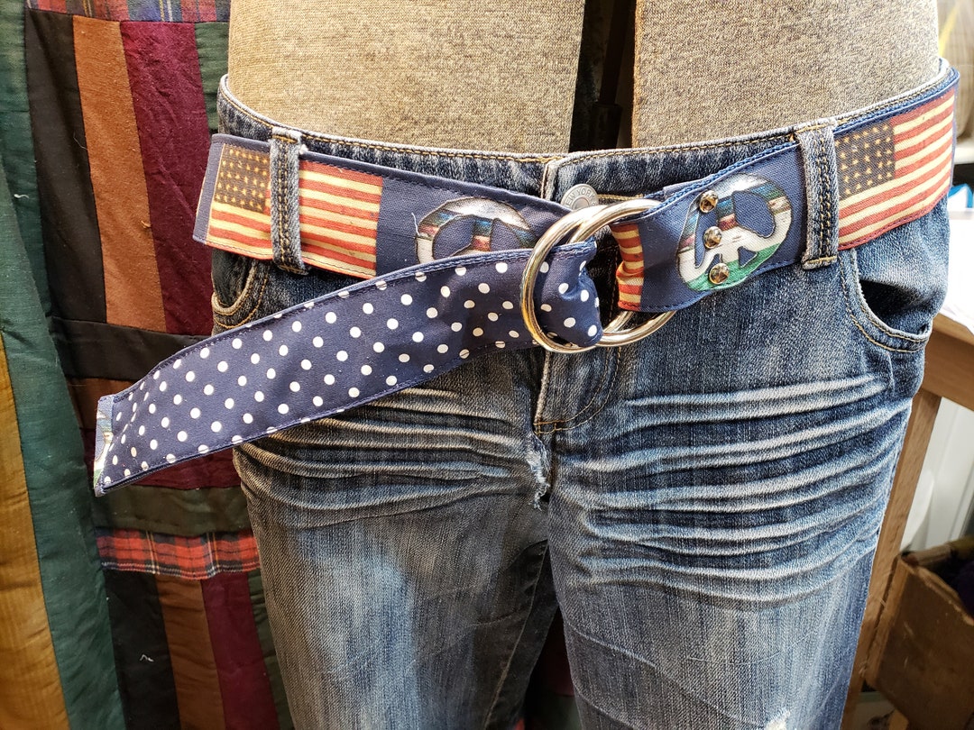 Flag and Peace Sign Belt -- Free Shipping - Etsy