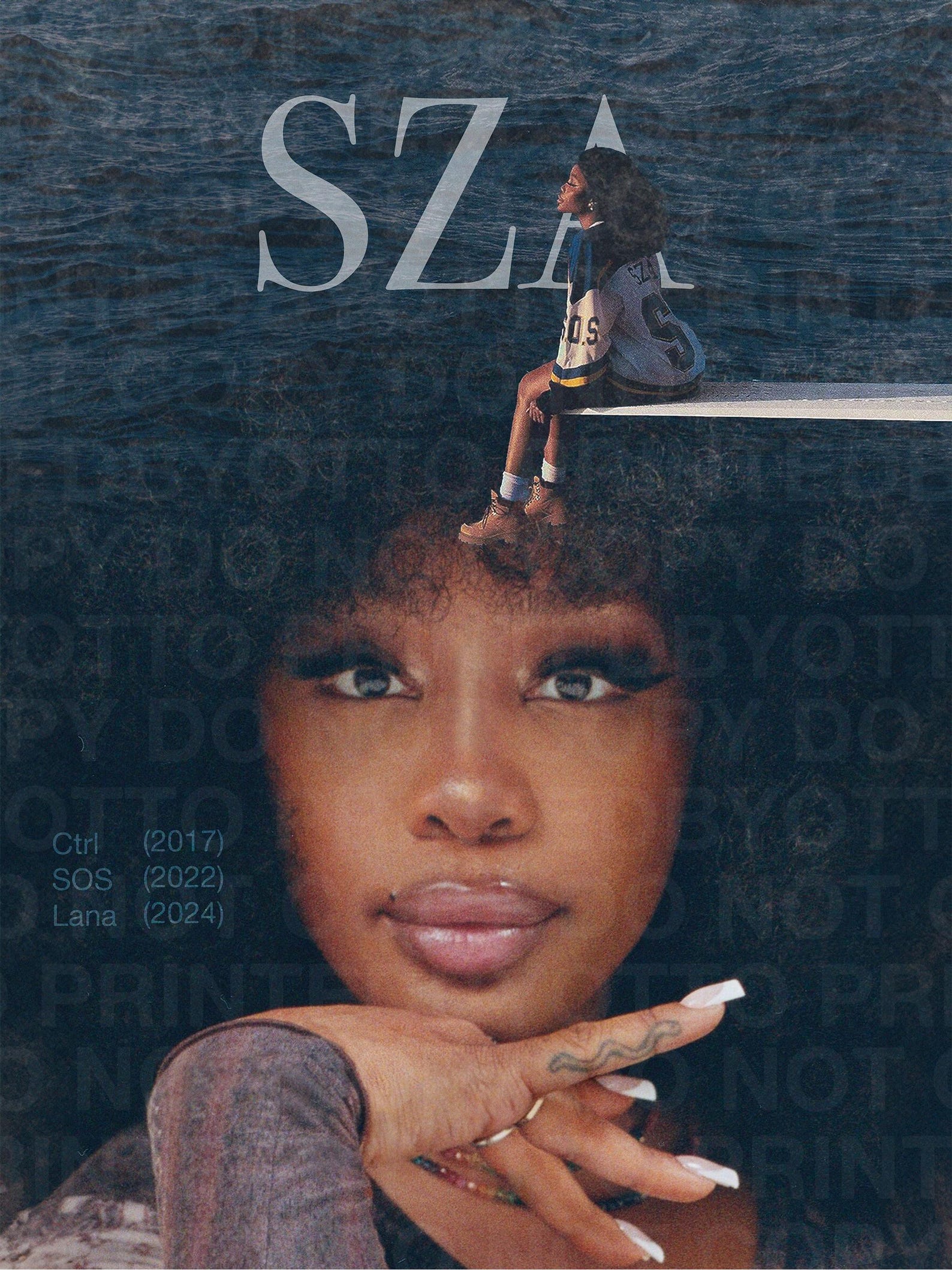 Sza Poster Print SOS Album Art Good Days Home Decor Unique Gift for ...