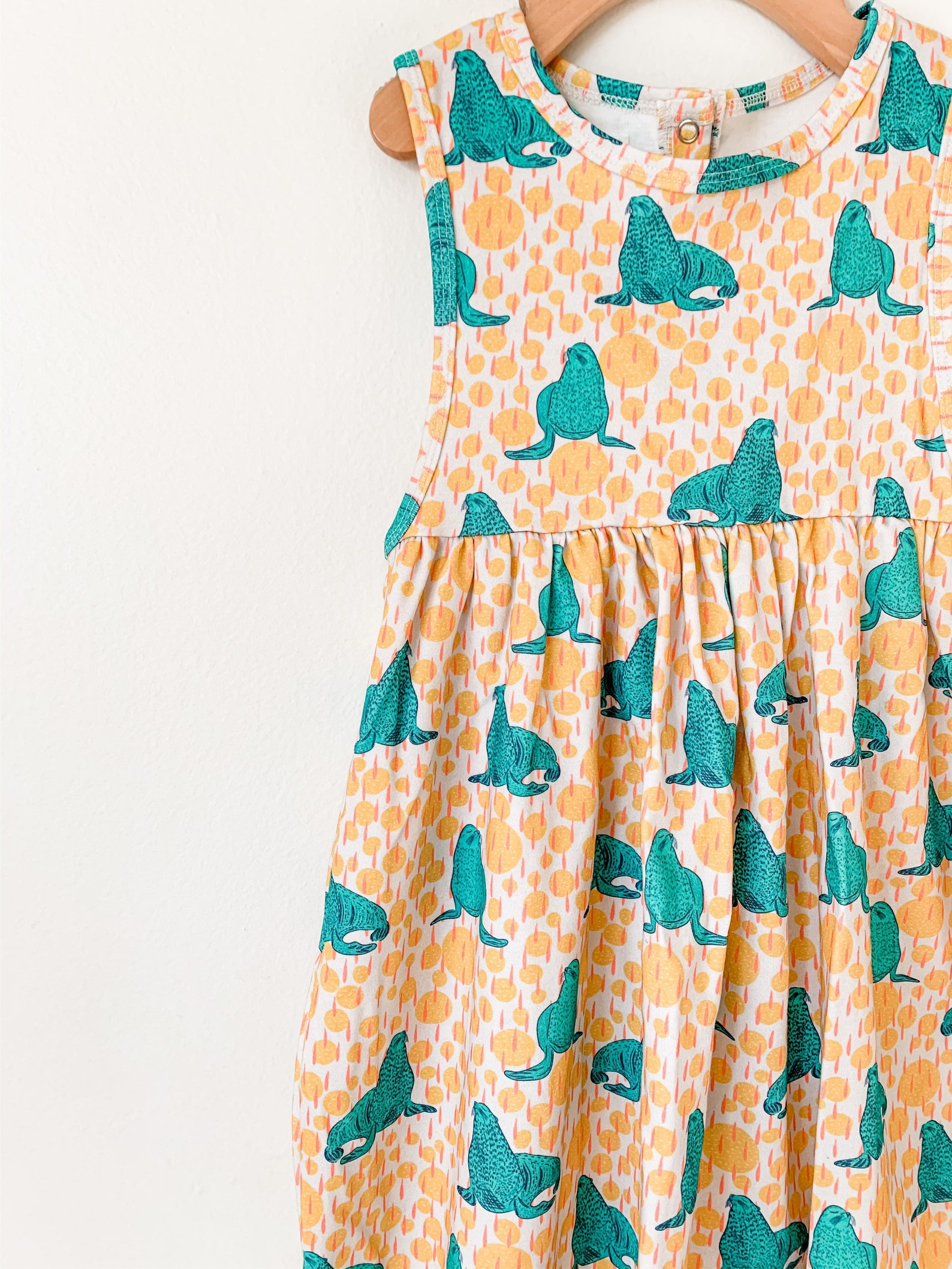 Girls Dress // Organic Kids Clothes // Seal Print Dress // | Etsy