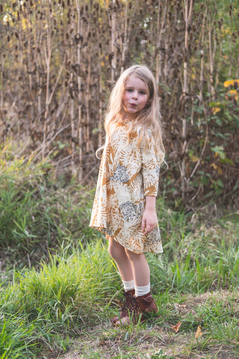 Girls Tiger Print Organic Cotton Tunic Dress - Etsy