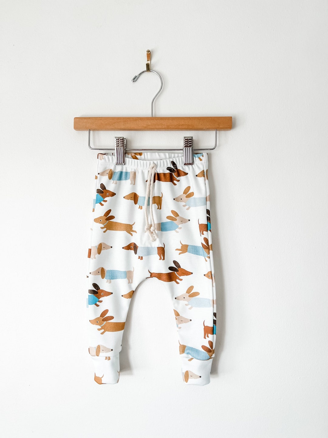 Organic Cotton Baby Harem Pants: Wiener Dog Print Leggings - Etsy