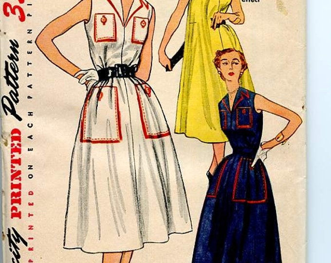 Vintage Simplicity Jiffy Dress Pattern 4332 With Washable Color ...