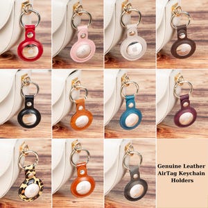 Personalized Leather AirTag Holder | Custom Leather AirTag Keychain ...