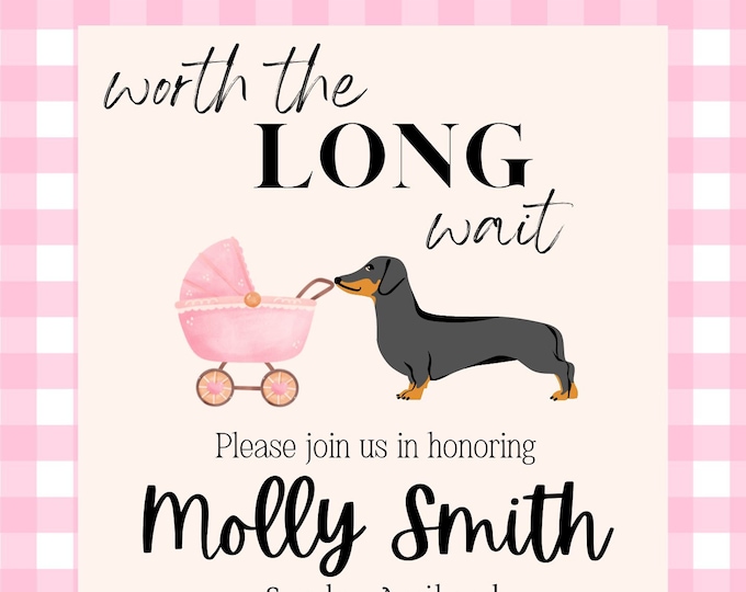 Dachshund Baby Shower Invitation - Etsy