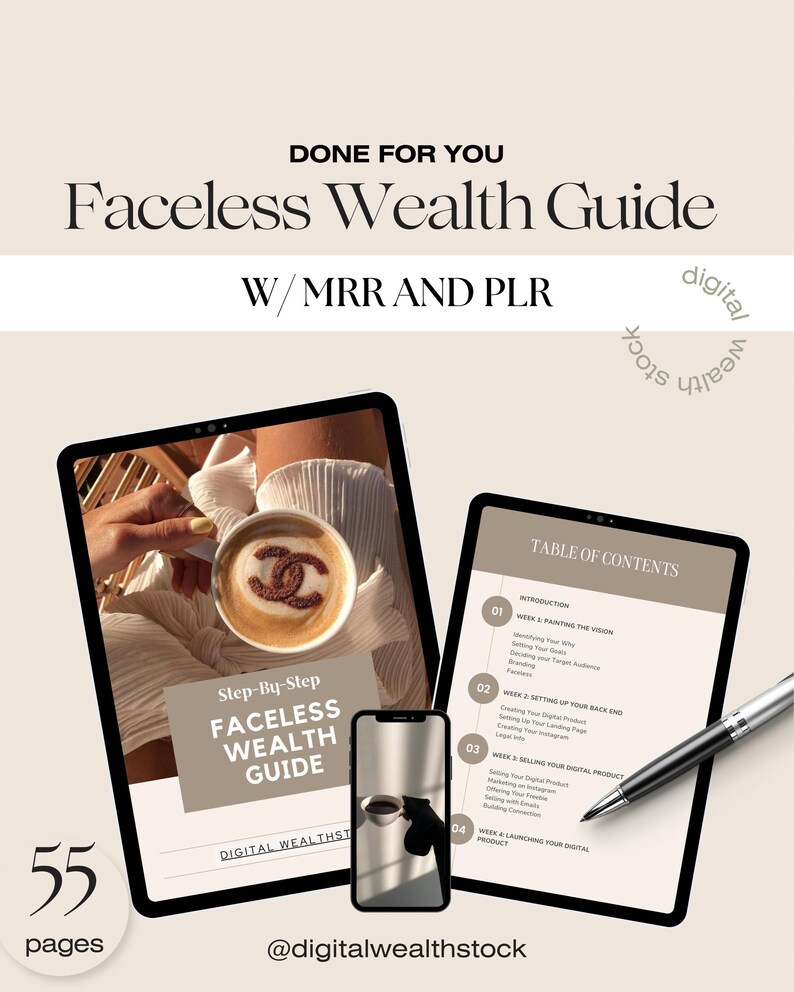 Faceless Digital Wealth Guide With Master Resell Rights, Digital Marketing, Done for You ...
