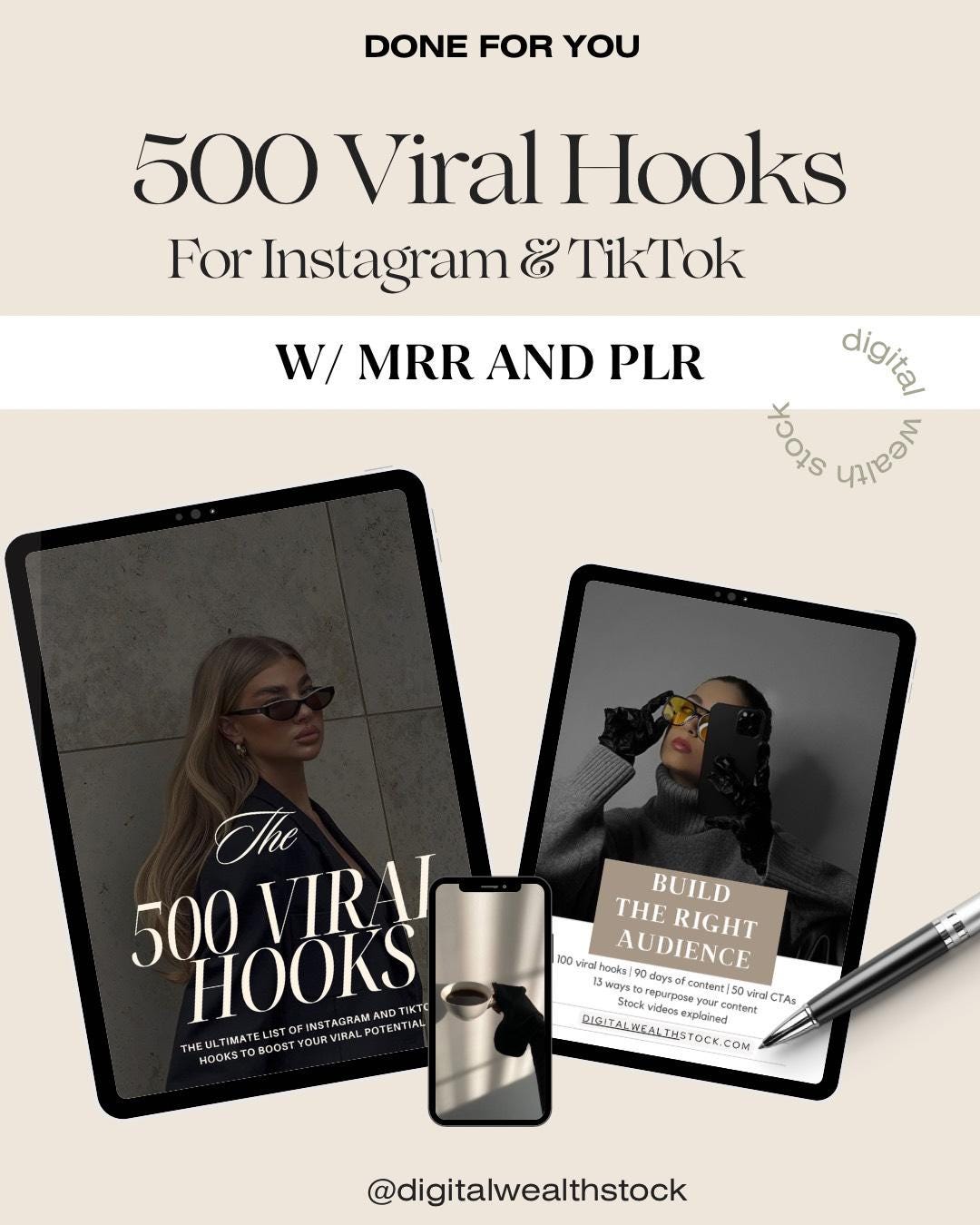 500 Viral Hooks for Instagram & Tiktok - Etsy
