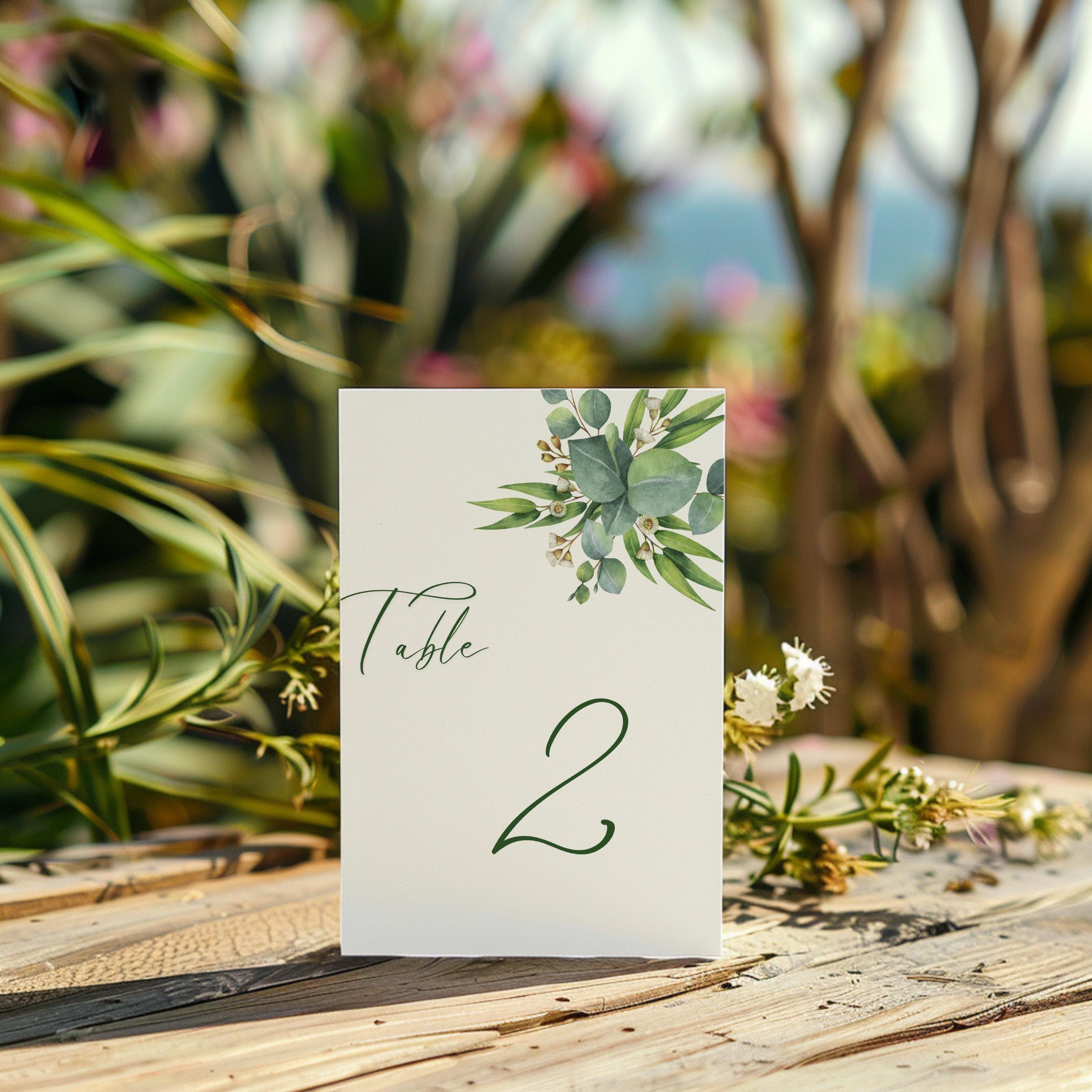 Minimalist Printable Table Numbers Template for Wedding Table Number ...