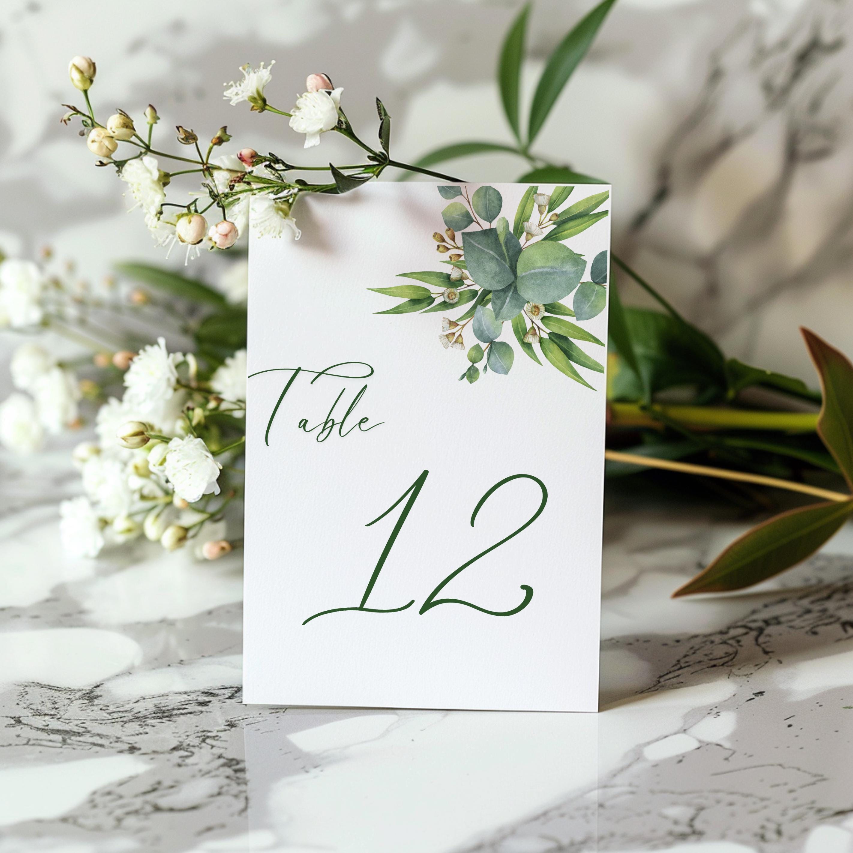 Minimalist Printable Table Numbers Template for Wedding Table Number ...
