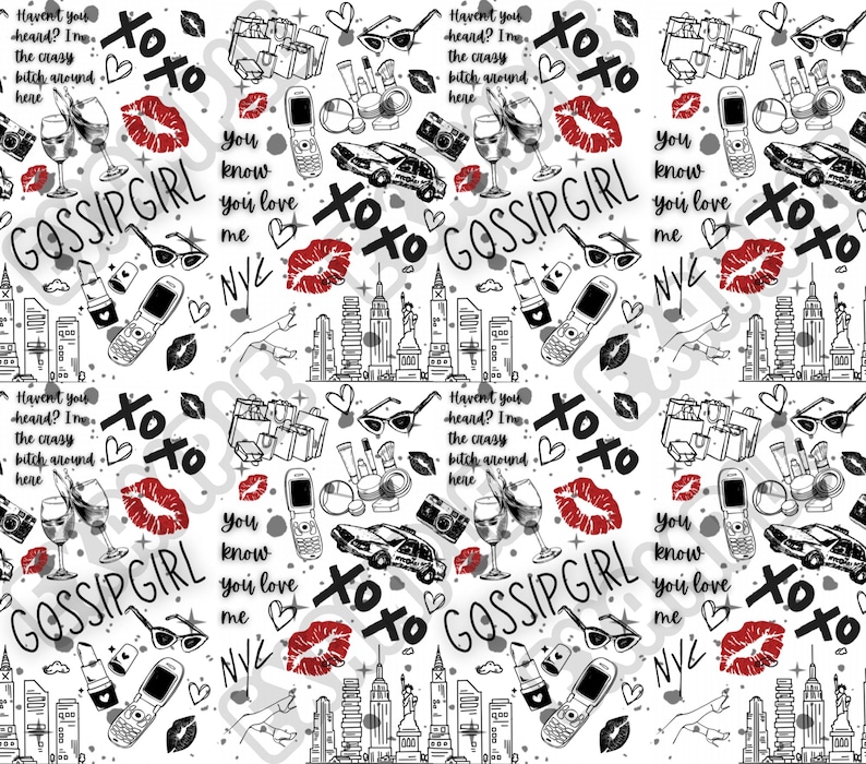 Gossip Girl Tumbler Wrap: TV Series Inspired 20oz Design (digital ...