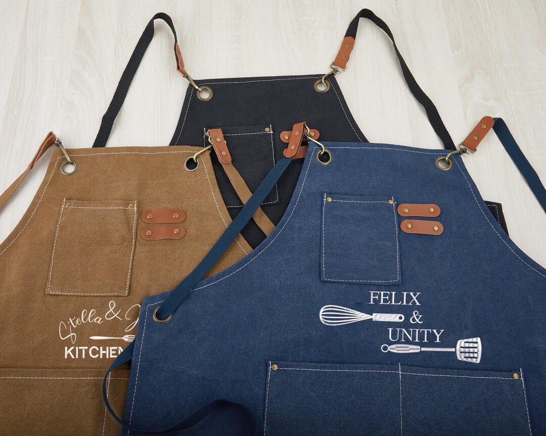 Custom Embroidered Aprons,canvas Workshop Aprons With Pockets,logo ...