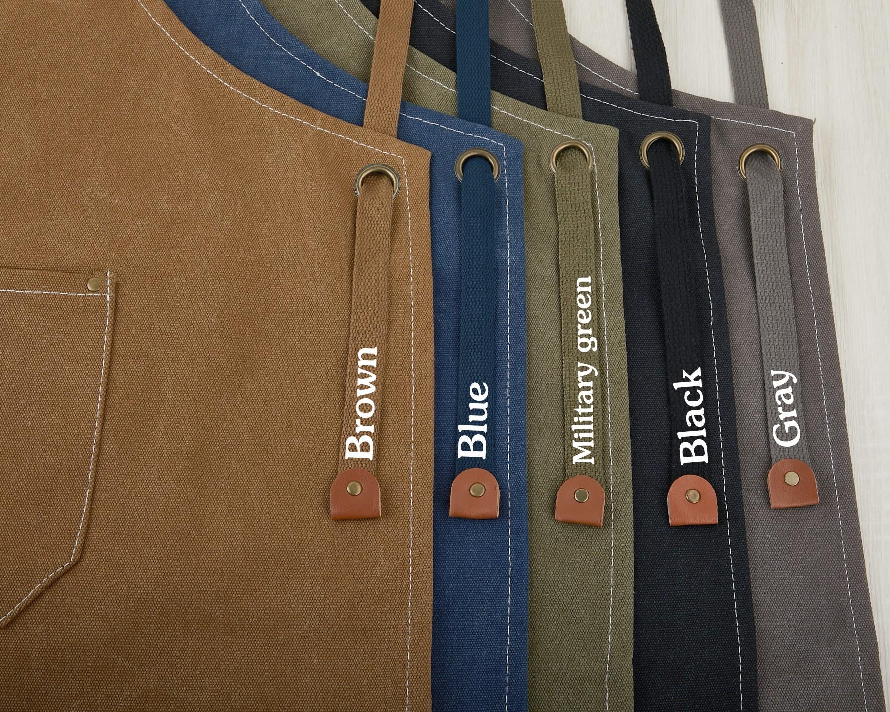 Personalized Embroidered Aprons,canvas Workshop Aprons With Pockets,bbq ...