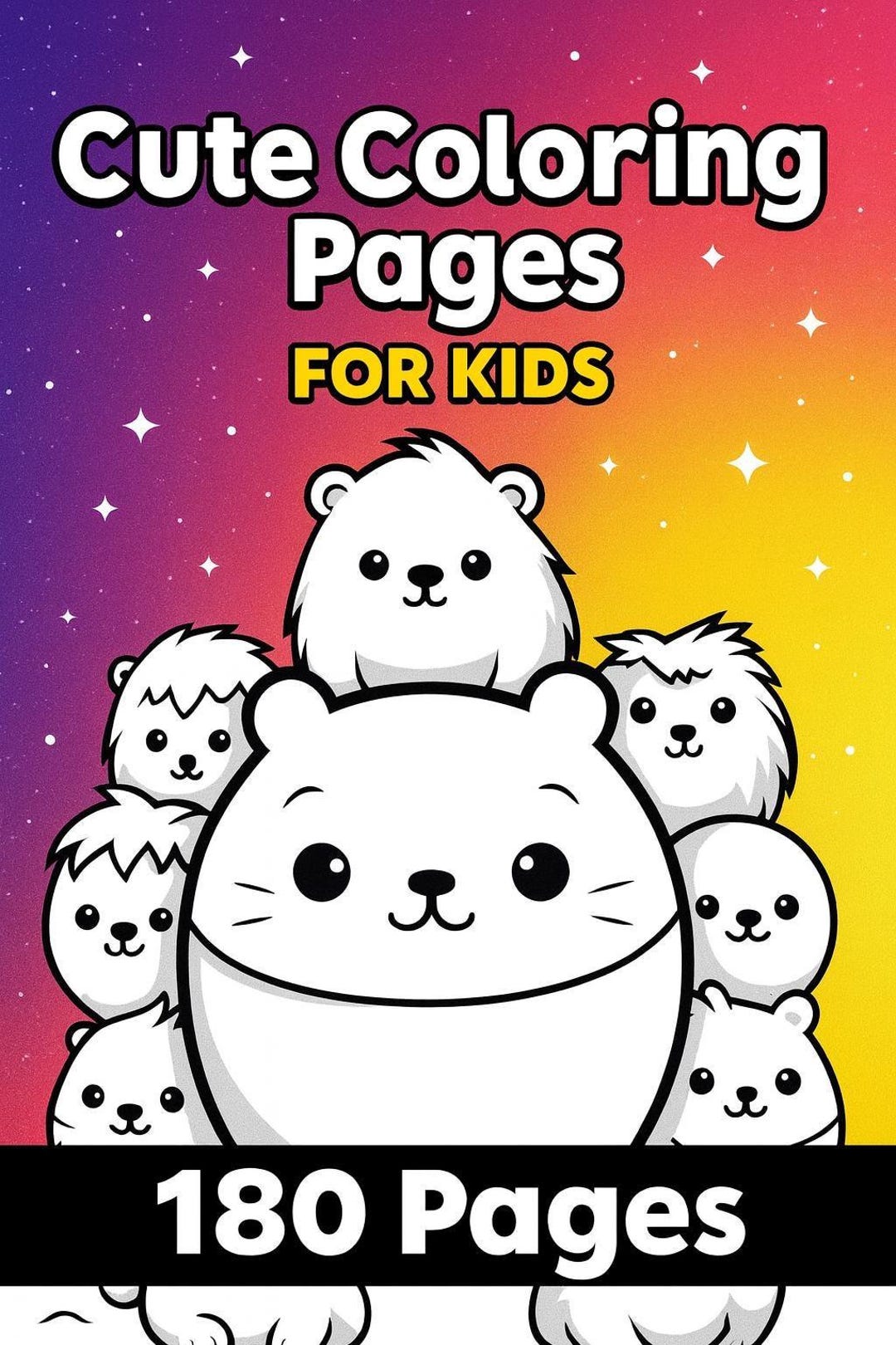180 Cute Kawaii Animal Coloring Pages for Kids | Adorable Baby Animals ...