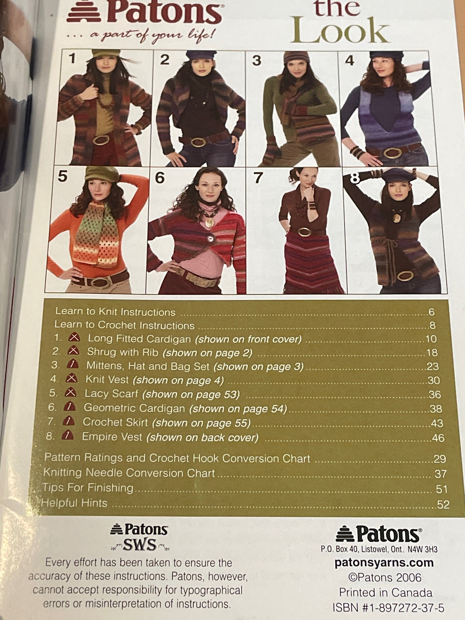 Patons SWS Crochet and Knit Pattern Book - Etsy