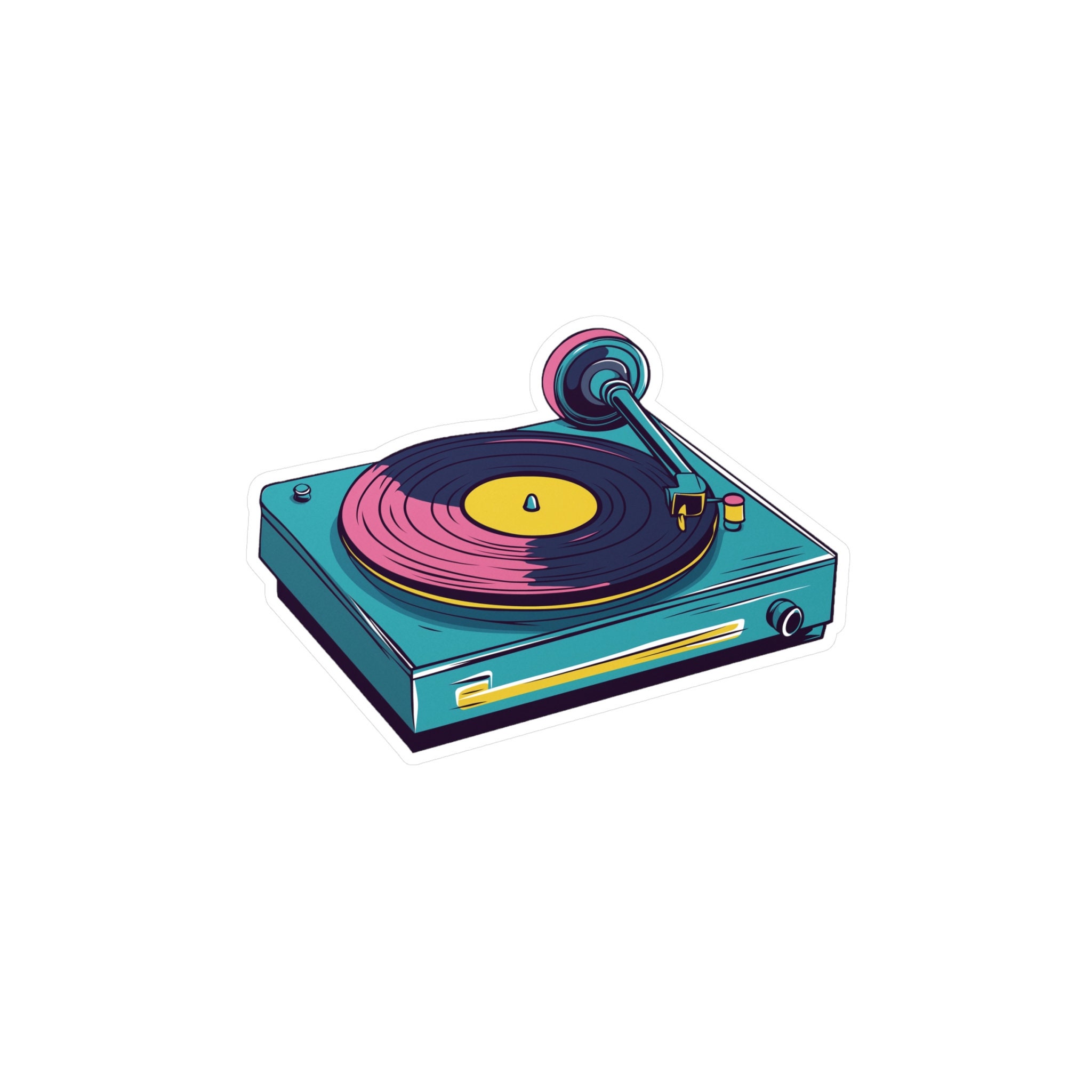 Colorful Record Player Decal - Etsy