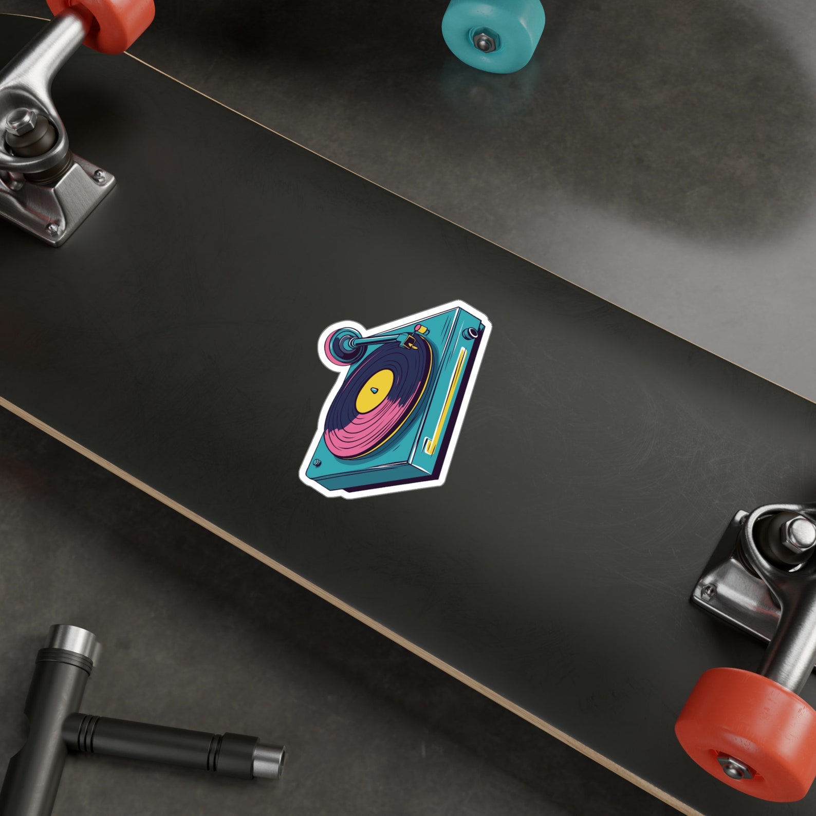 Colorful Record Player Decal - Etsy