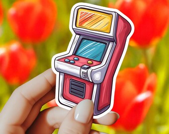 80s California Arcade Themed Sticker Arcade Sticker | Retro Vinyl Decal for Laptops, Water ...