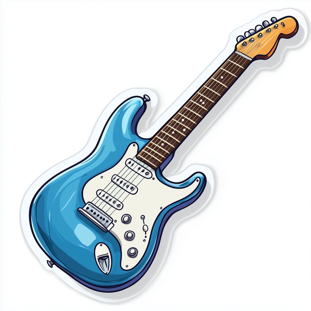 Blue Guitar Decal - Etsy