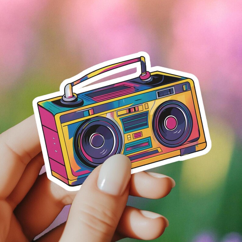 Colorful Boombox Vinyl Decal - Etsy