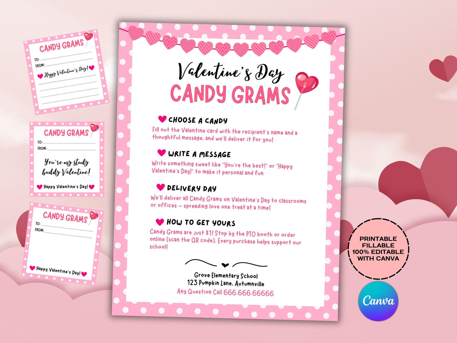 Valentine Candy Gram Valentine Gram Candy Grams Candy Gram Template ...