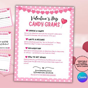 Valentine Candy Gram Valentine Gram Candy Grams Candy Gram Template ...