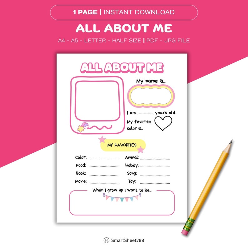 All About Me, All About Me Poster Printable, All About My Teacher ...