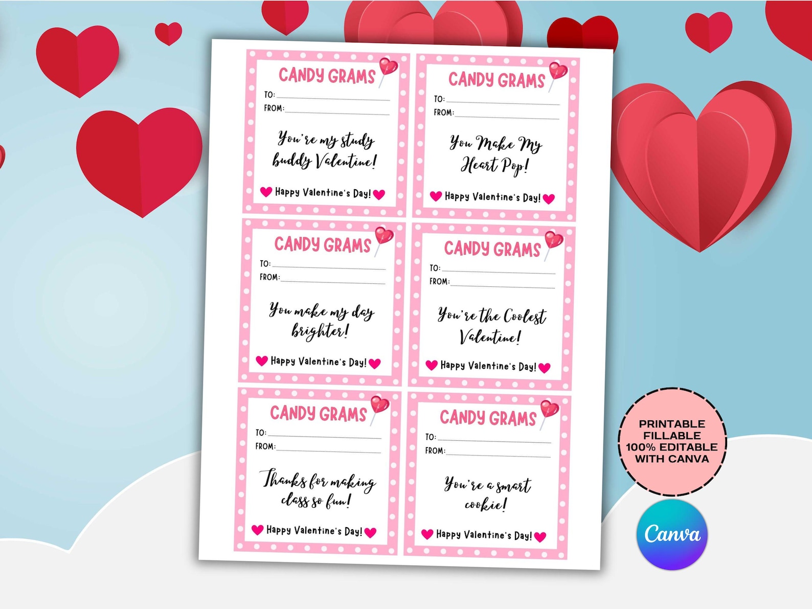 Valentine Candy Gram Valentine Gram Candy Grams Candy Gram Template ...