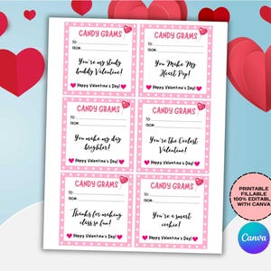 Valentine Candy Gram Valentine Gram Candy Grams Candy Gram Template ...