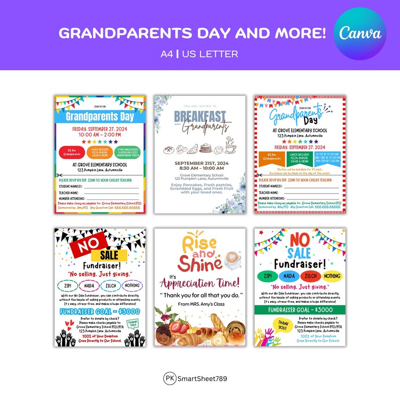 EDITABLE PTA Fundraiser Flyer Bundle School Fundraiser Flyer PTA Events ...