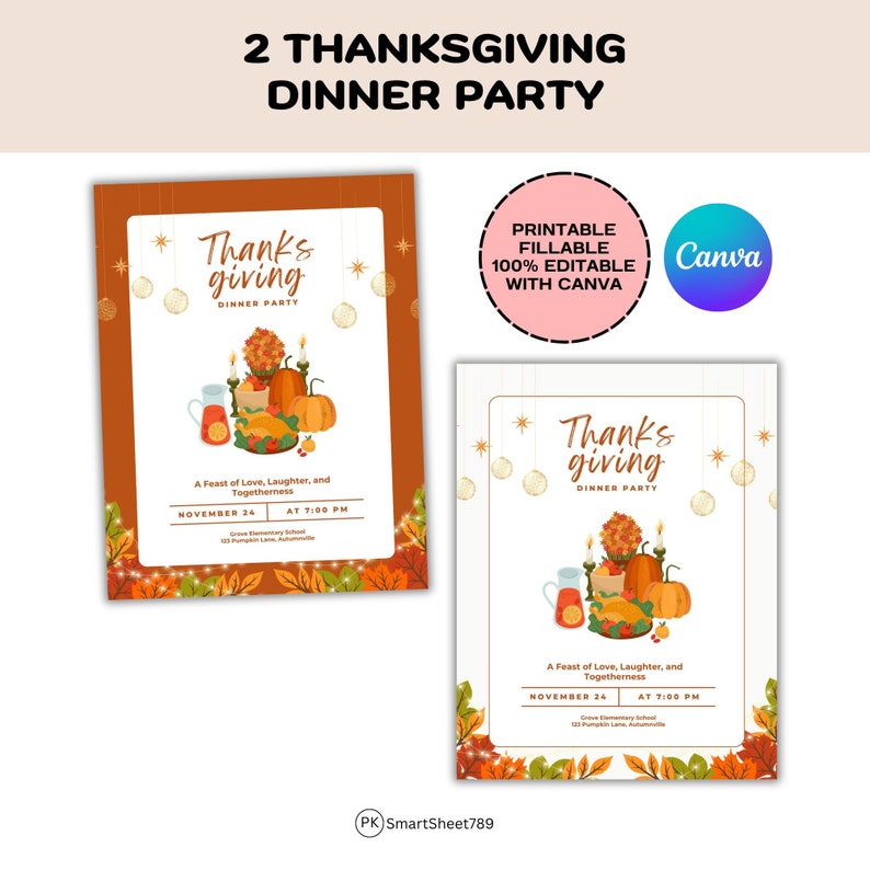 EDITABLE Fall Thanksgiving Flyer School Fundraiser Flyer PTA Events ...
