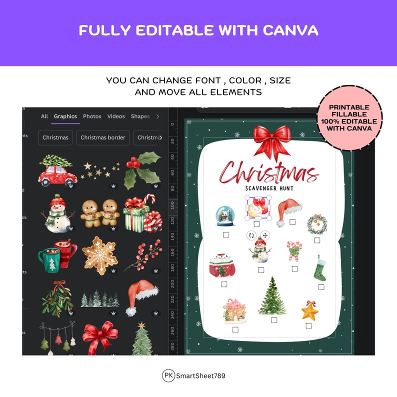 Christmas Scavenger Hunt Printable, Holiday Family Activity, Indoor and ...