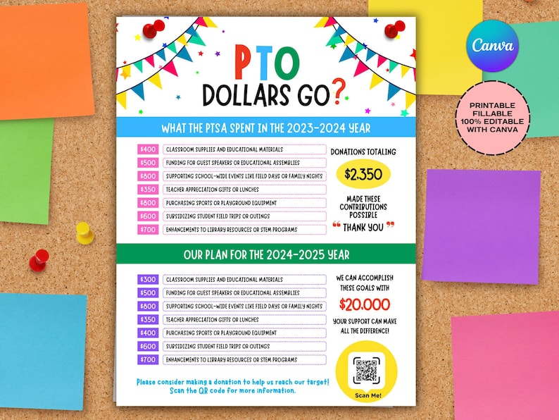 Editable PTO PTA Sponsorship Form: School Fundraiser Handout (digital ...