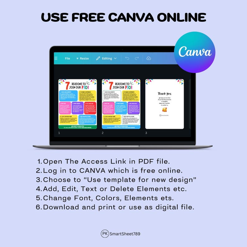 Editable Join PTA Flyer Template: School Volunteer Recruitment (canva ...