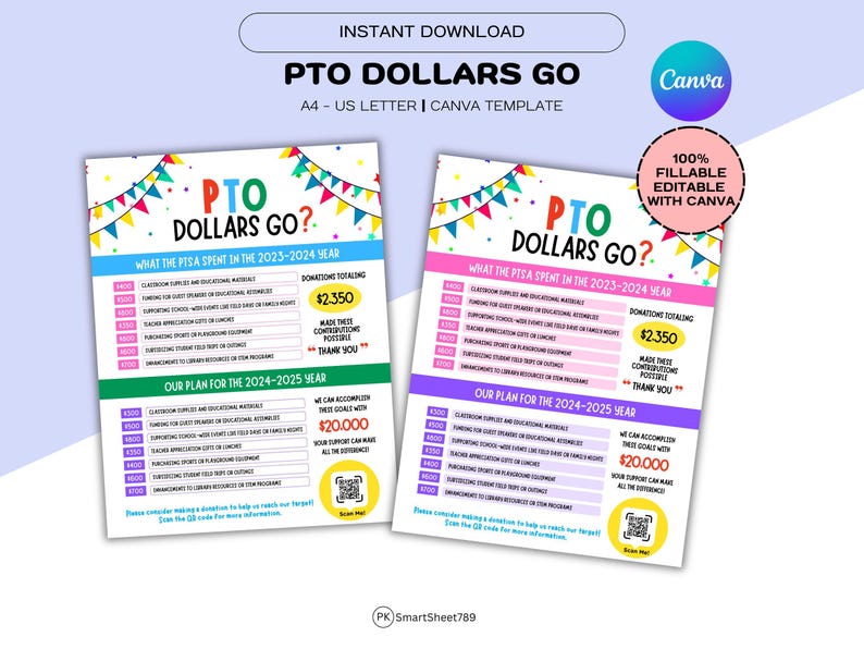 Editable PTO PTA Sponsorship Form: School Fundraiser Handout (digital ...