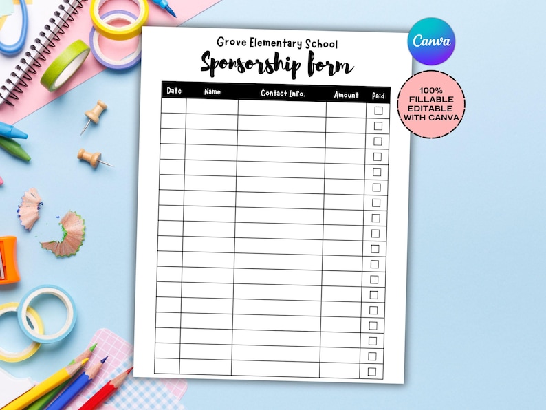 Editable Sponsorship Form Template, Sponsorship Form, Sponsorship ...