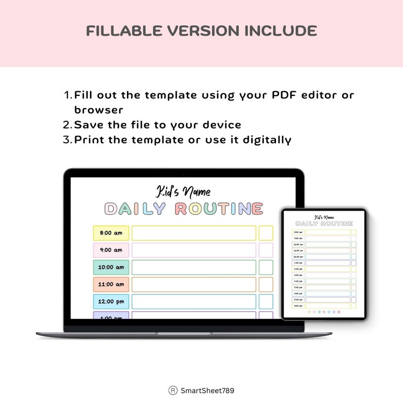 Kids Daily Routine Chart: Homeschool Planner (printable PDF) - Etsy