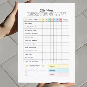 Kids Reward Chart, Preschool List, Back to School, 5-7 Year Olds To-do ...