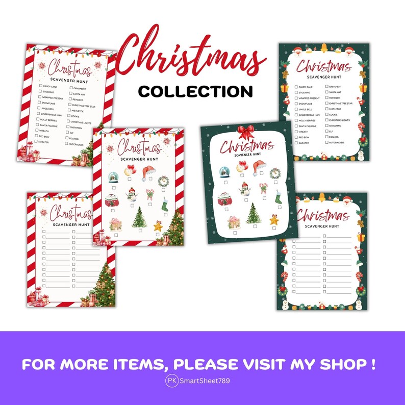 Christmas Scavenger Hunt Printable, Holiday Family Activity, Indoor and ...