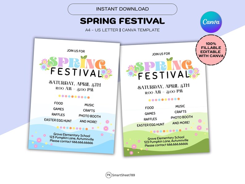 Spring Festival Flyer, Editable Spring Festival Festival Fundraiser ...