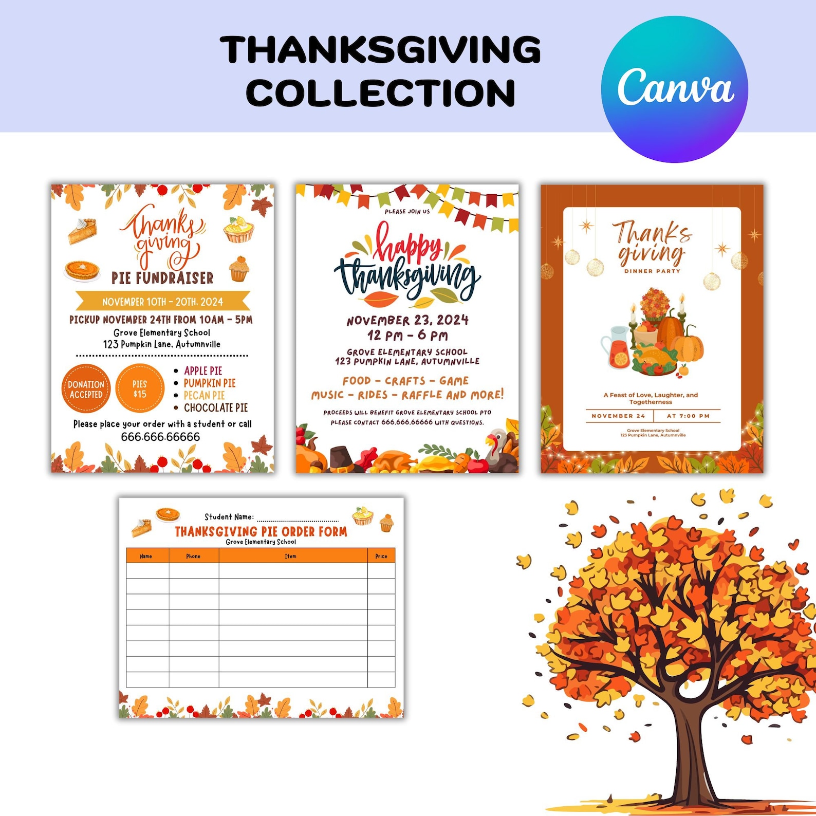 EDITABLE PTA Fundraiser Flyer Bundle School Fundraiser Flyer PTA Events ...