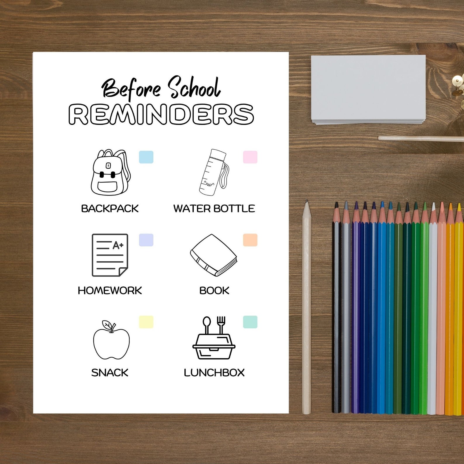 Before & After School Reminder, Back to School Planner, Kids List ...