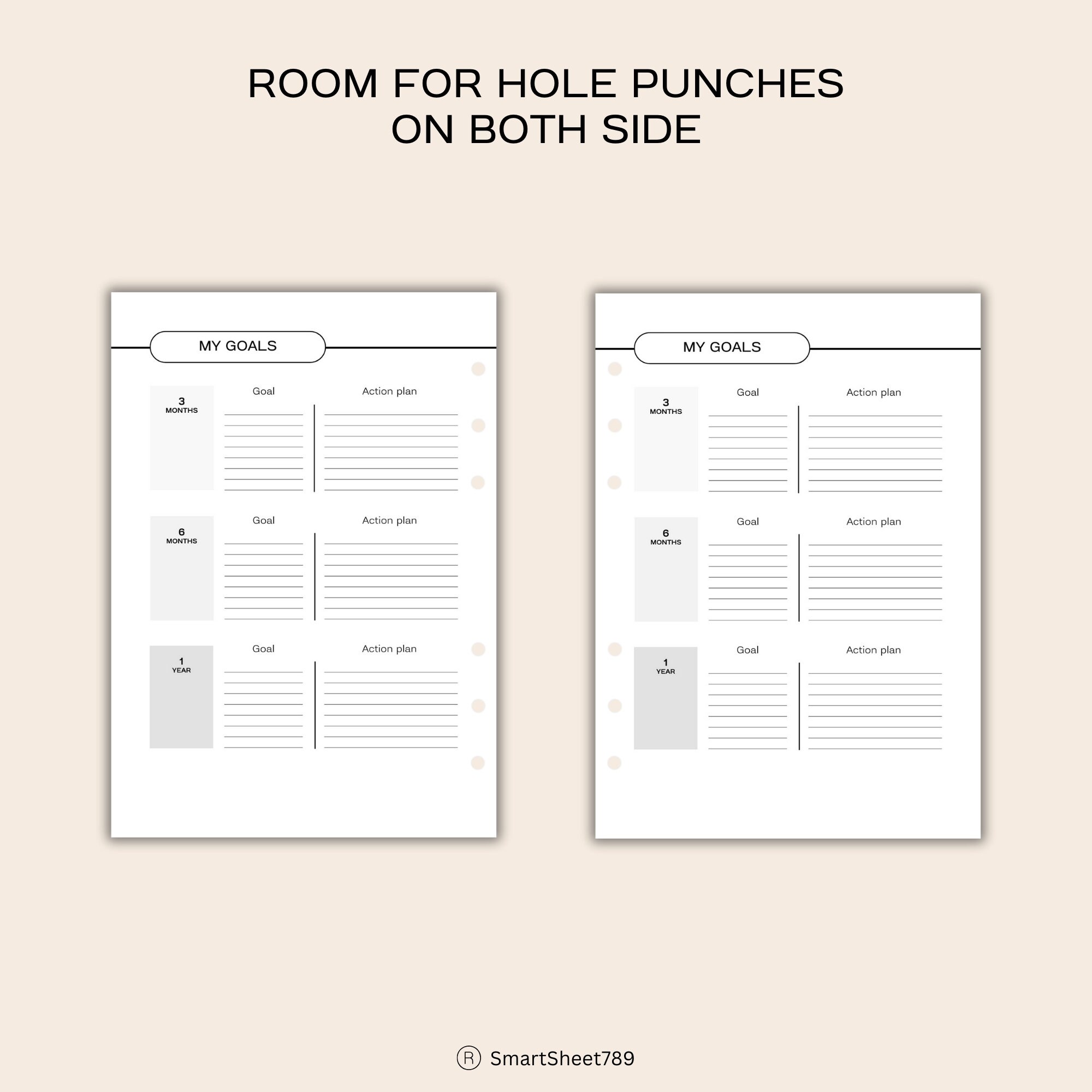 Goal Planner, Printable & Fillable PDF - Yearly Goals, Quarterly Goals ...