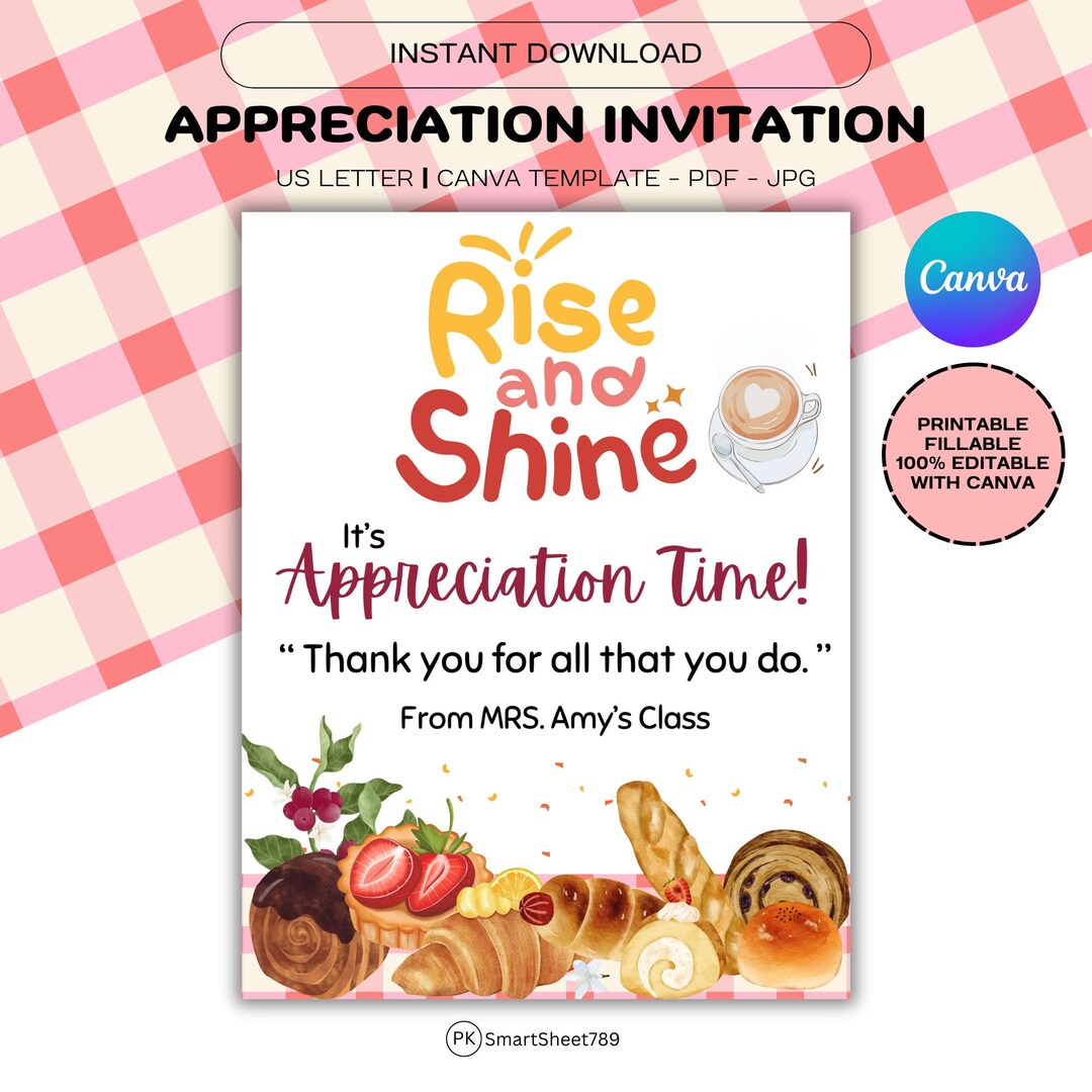 EDITABLE Rise & Shine Teacher Appreciation Sign, Teacher Appreciation ...