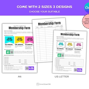 Editable PTO PTA Membership Form Flyer Template (CANVA) - Etsy