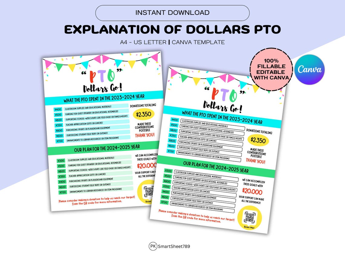 Editable PTO PTA Fundraiser Form: Sponsorship Handout (digital Download ...