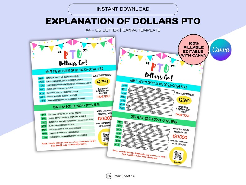 Editable PTO PTA Fundraiser Form: Sponsorship Handout (digital Download ...