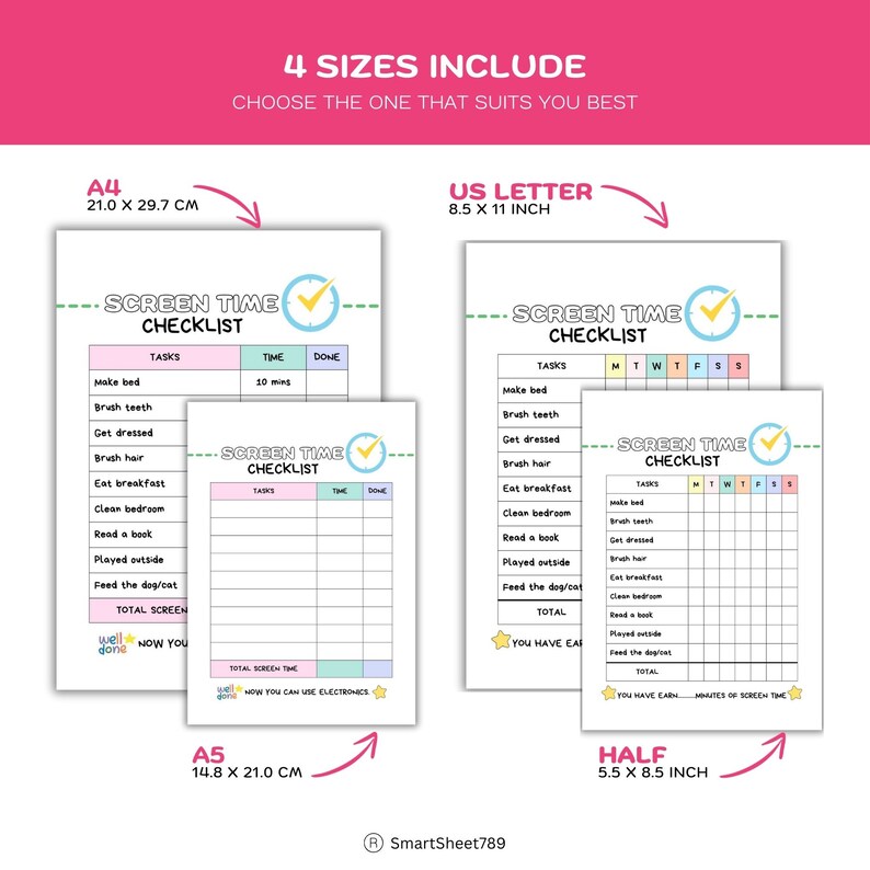 Screen Time Chart, Screen Time Checklist, Summer Screen Time, Screen ...